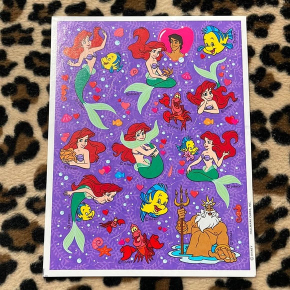 Disney | Other | Disney The Little Mermaid Sticker Sheet 9s Hallmark ...